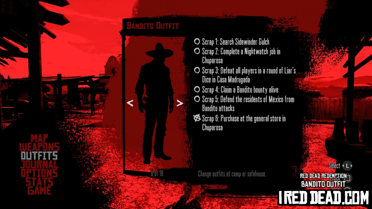Red Dead Redemption - Outfits - Collectable Guide