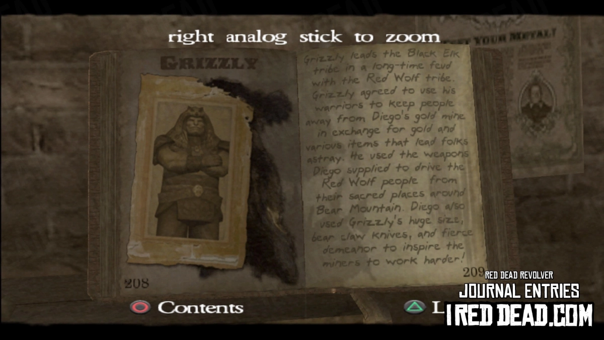 Red Dead Revolver Journal Entry 105 - Grizzly