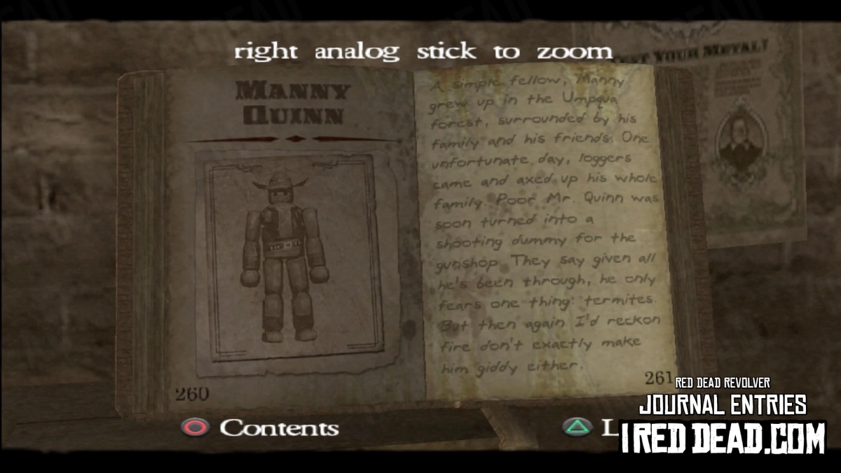 Red Dead Revolver Journal Entry 131 - Manny Quinn