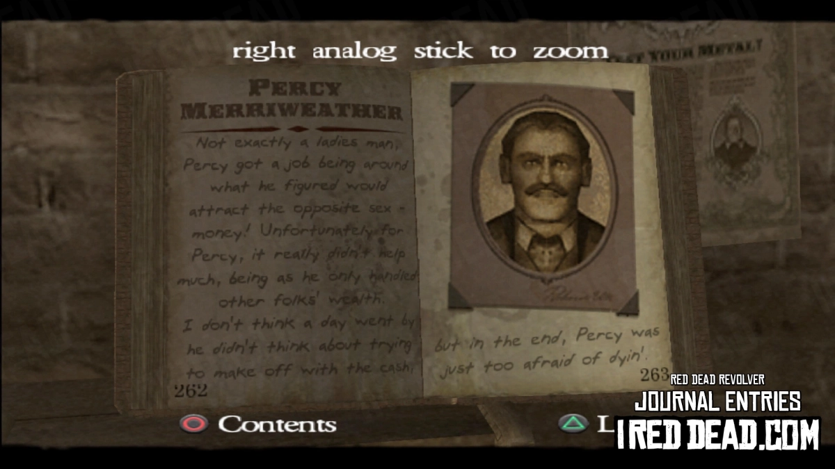 Red Dead Revolver Journal Entry 132 - Percy Merriweather
