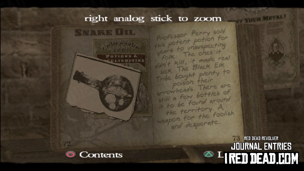 Red Dead Revolver Journal Entry 37 - Snake Oil