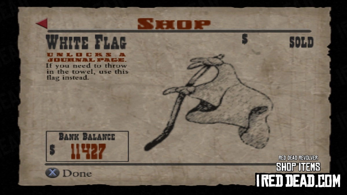 Red Dead Revolver Shop Item White Flag