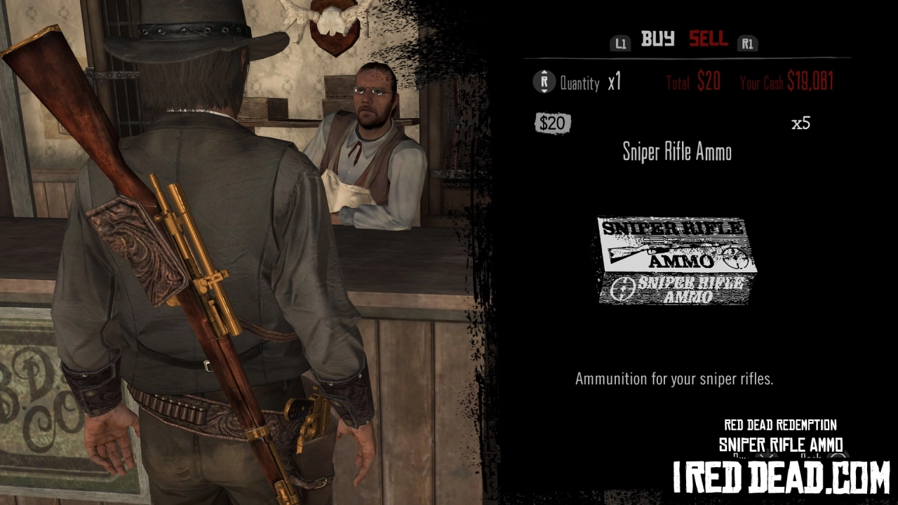 Red Dead Redemption Shop Item Sniper Rifle Ammo